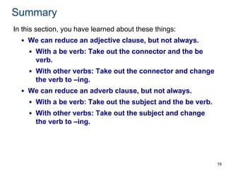 Skills 13 14 reduced clauses | PPTX