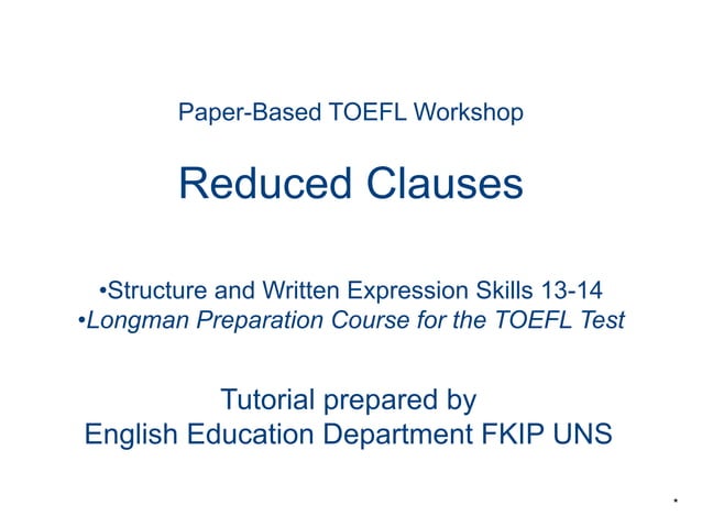 Reduced Clauses | PPT