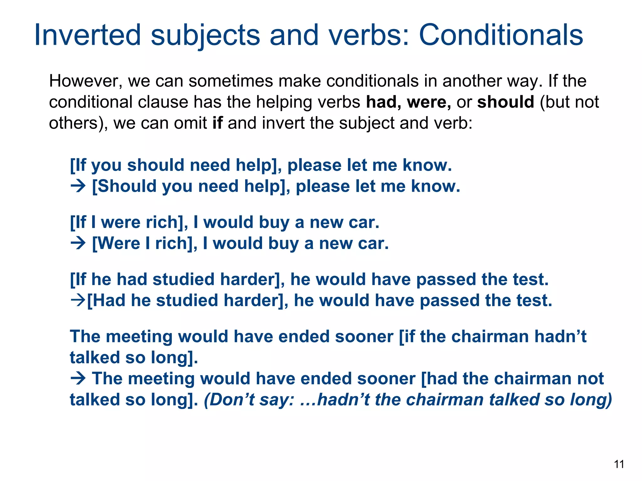 Skills 15 19 inverted subjects and verbs | PPTX