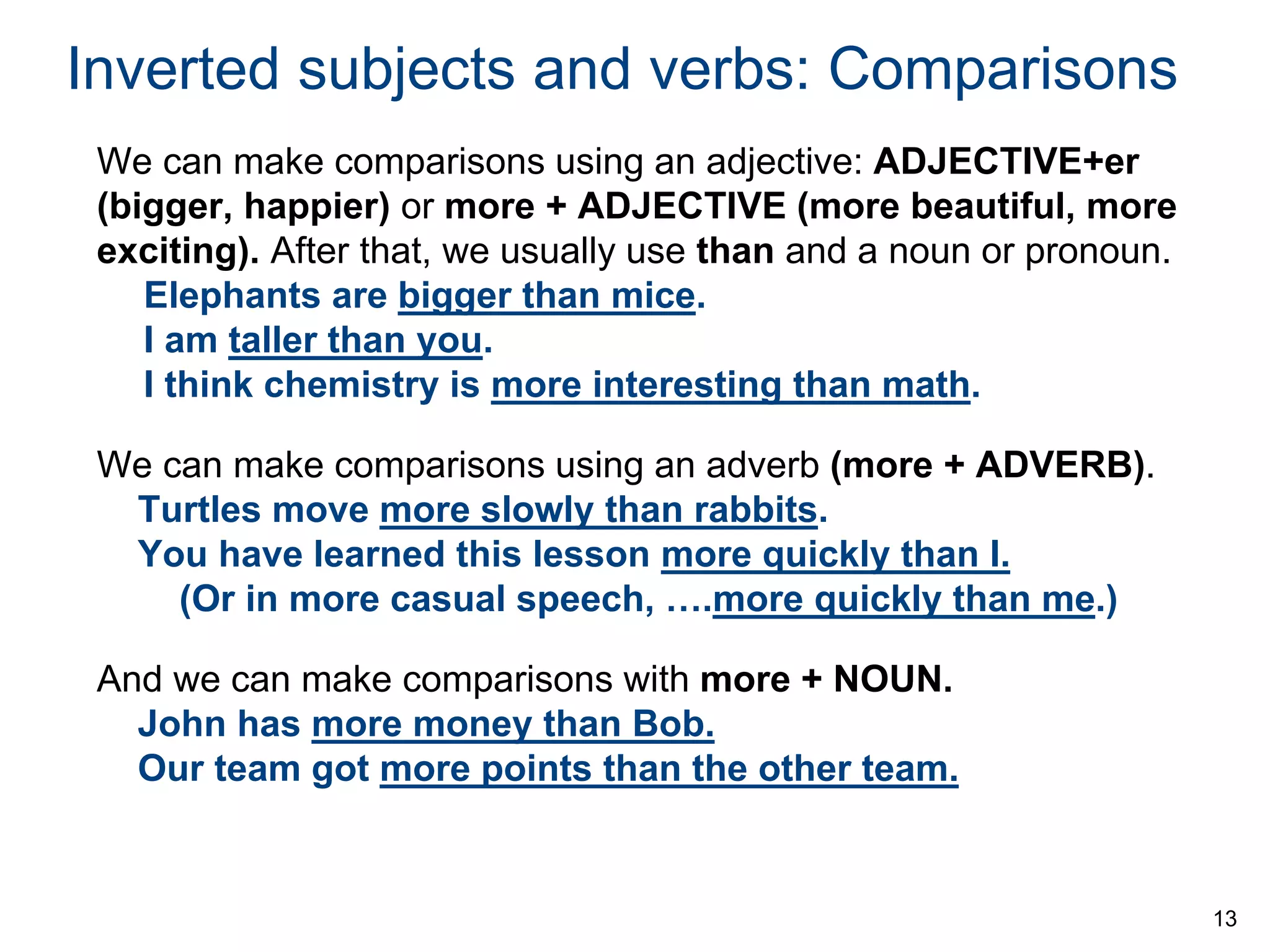 Skills 15 19 inverted subjects and verbs | PPTX