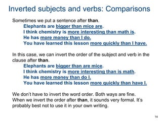 Skills 15 19 inverted subjects and verbs | PPTX