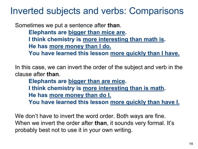 Skills 15 19 inverted subjects and verbs | PPTX