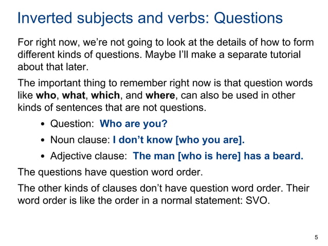 Skills 15 19 inverted subjects and verbs | PPTX