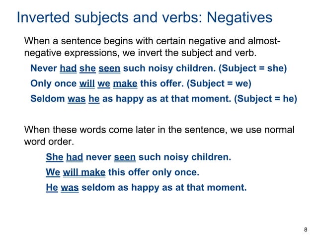 Skills 15 19 inverted subjects and verbs | PPTX