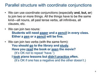 Skills 24 26 parallel structure | PPTX