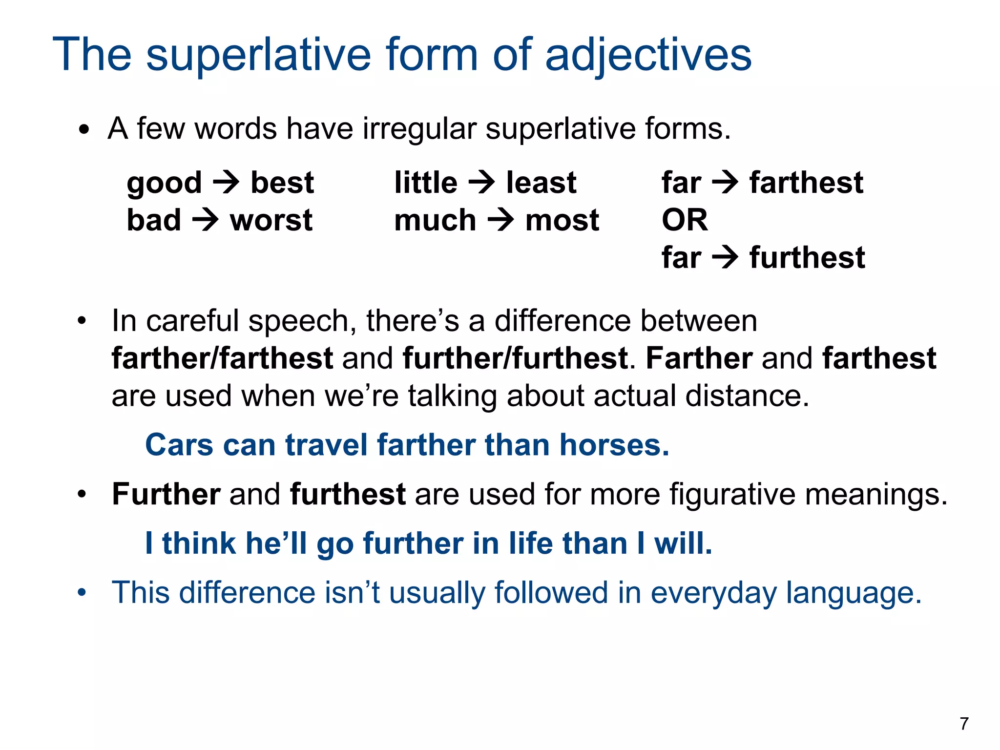 Skills 27 29 comparative and superlatives | PPTX