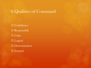 Skills and qualities in command and control | PPTX