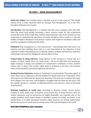 SKILLS ANNEXE & EPITOME OF WISDOM - B.TECH 1ST YEAR ENGLISH STUDY ...