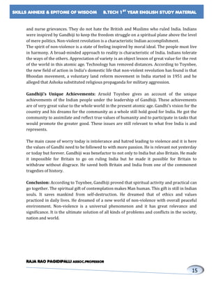 SKILLS ANNEXE & EPITOME OF WISDOM - B.TECH 1ST YEAR ENGLISH STUDY ...