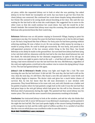 SKILLS ANNEXE & EPITOME OF WISDOM - B.TECH 1ST YEAR ENGLISH STUDY ...