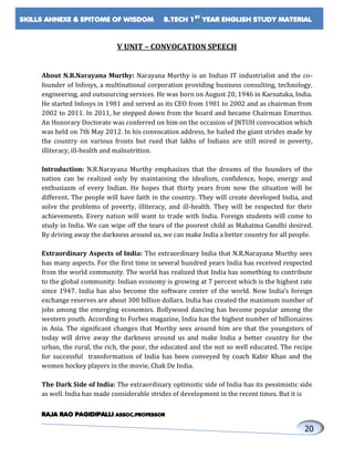 SKILLS ANNEXE & EPITOME OF WISDOM - B.TECH 1ST YEAR ENGLISH STUDY ...