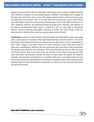 SKILLS ANNEXE & EPITOME OF WISDOM - B.TECH 1ST YEAR ENGLISH STUDY ...