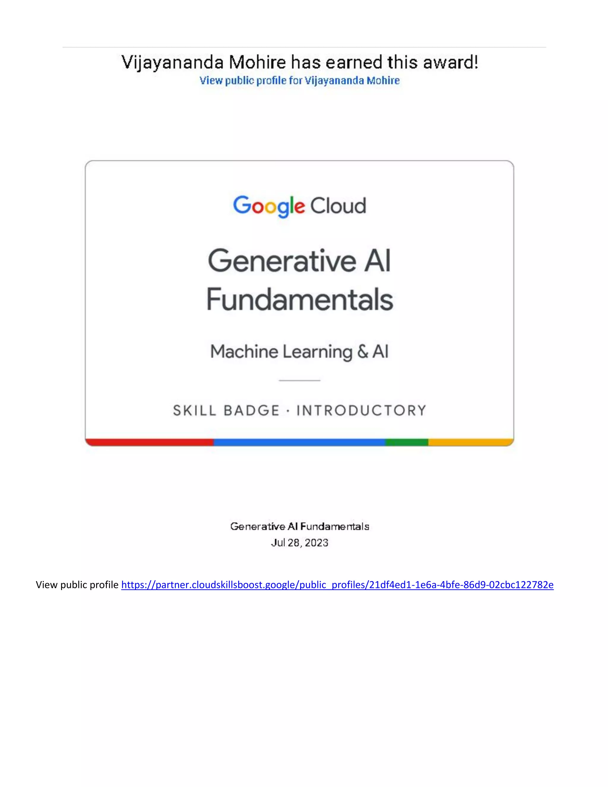 Skills Badge - Generative AI Fundamentals | PDF