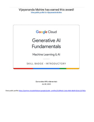 Skills Badge - Generative AI Fundamentals | PDF