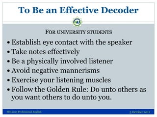 Decoding Skills - Listening | PDF