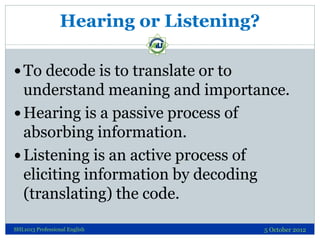 Decoding Skills - Listening | PDF