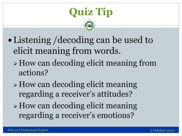 Decoding Skills - Listening | PPT