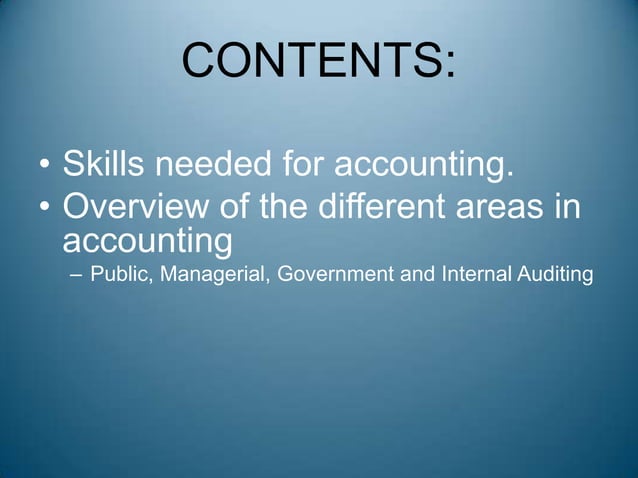 Skills needed for a career in accounting | PPTX
