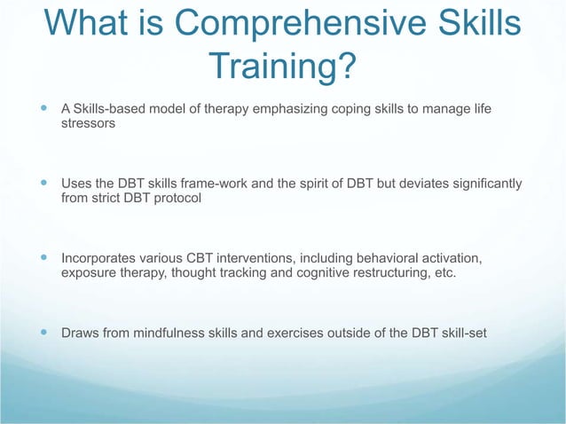 Skills for DBT Training In PHP and IOP Settings | PPTX