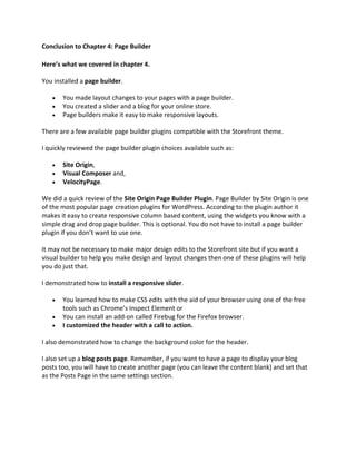 Skillshare conclusion-chapter-4 | PDF