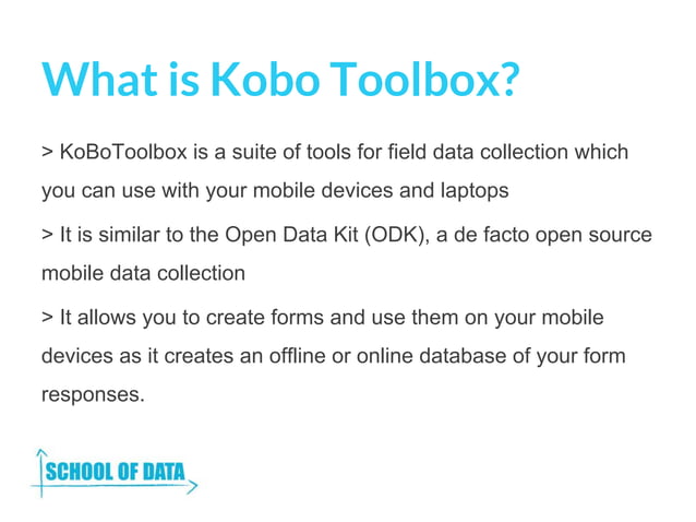 Skillshare Using Kobo Toolbox For Mobile Data Collection Pdf Smartphones Consumer