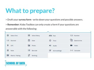 Skillshare - Using Kobo Toolbox for mobile data collection | PDF