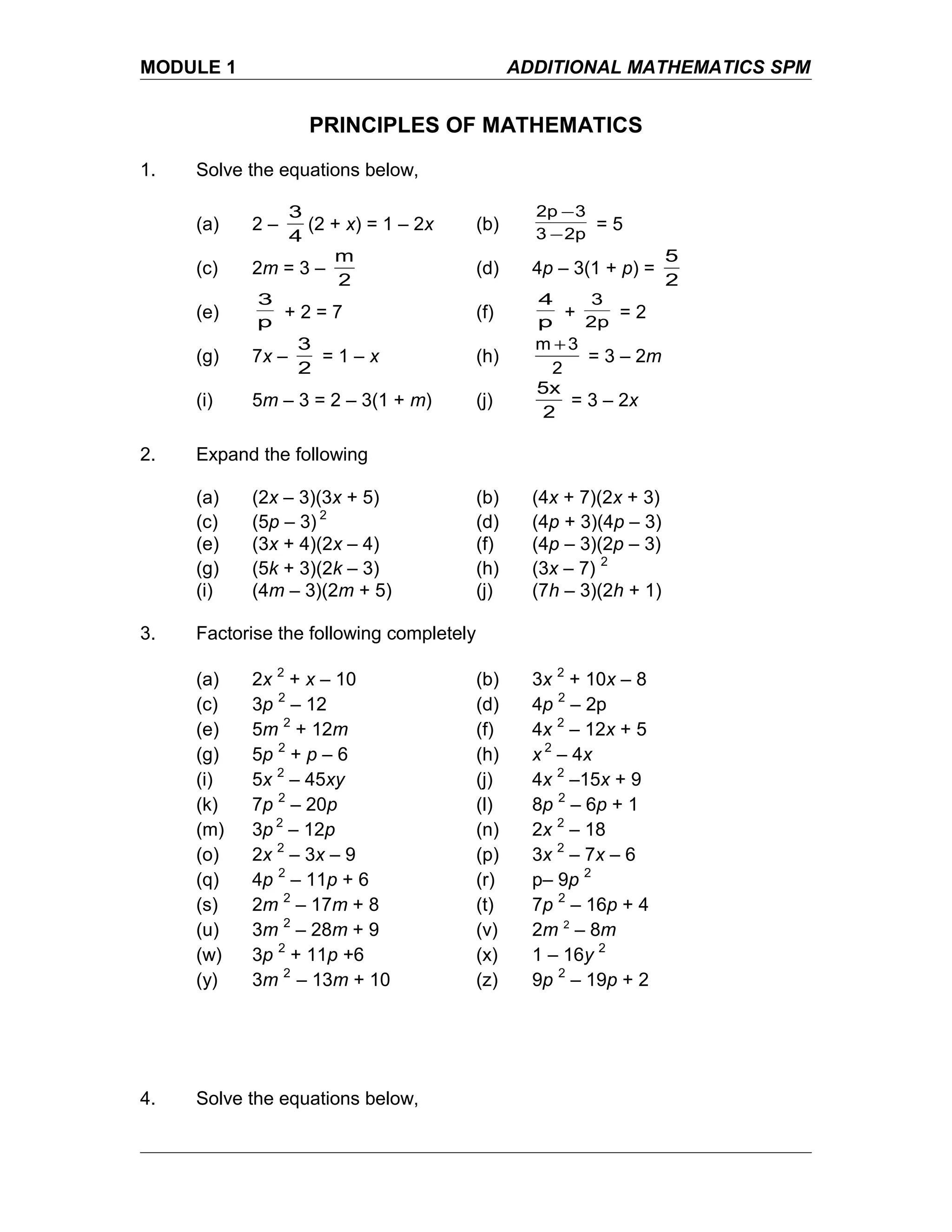 Skills In Add Maths | PDF