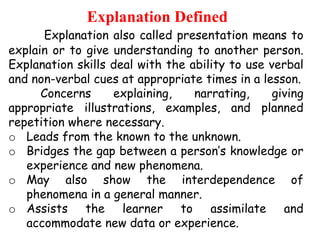 Skills in Explaining | PPTX