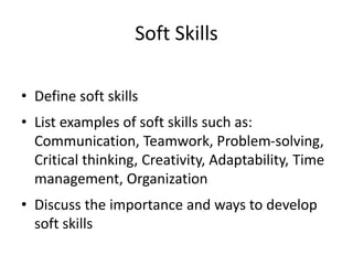 skills Needed For Fresher to Get Success | PPTX | Resume Writing and ...