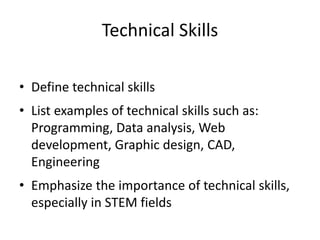 skills Needed For Fresher to Get Success | PPTX | Resume Writing and ...