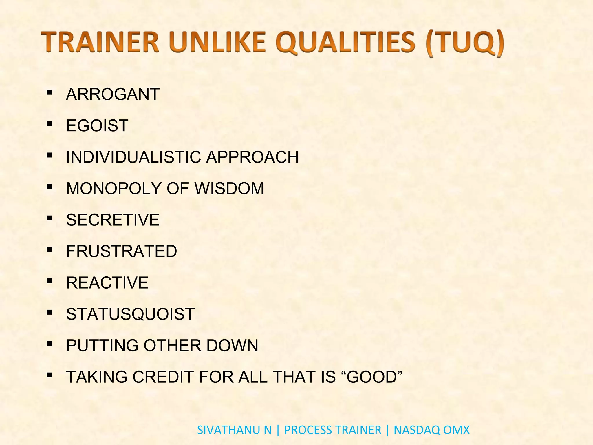 Skills of an Effective Trainer | PPT