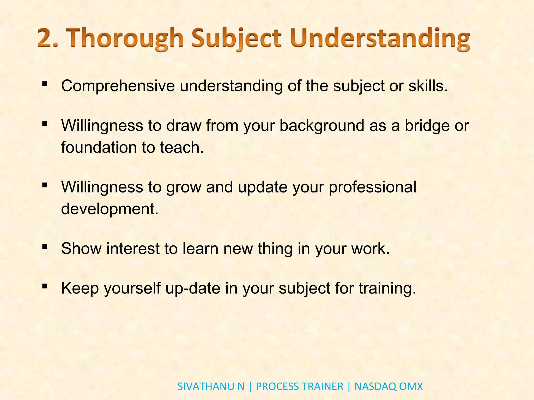 Skills of an Effective Trainer | PPT