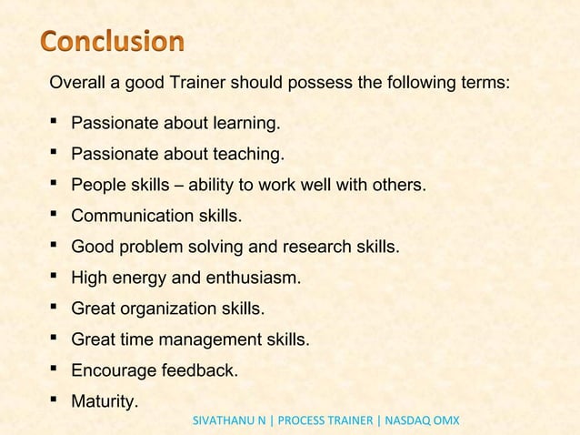 Skills of an Effective Trainer | PPT