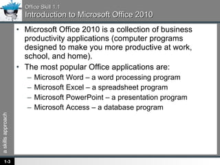 PowerPoint for Introduction to Office 2010 | PPT