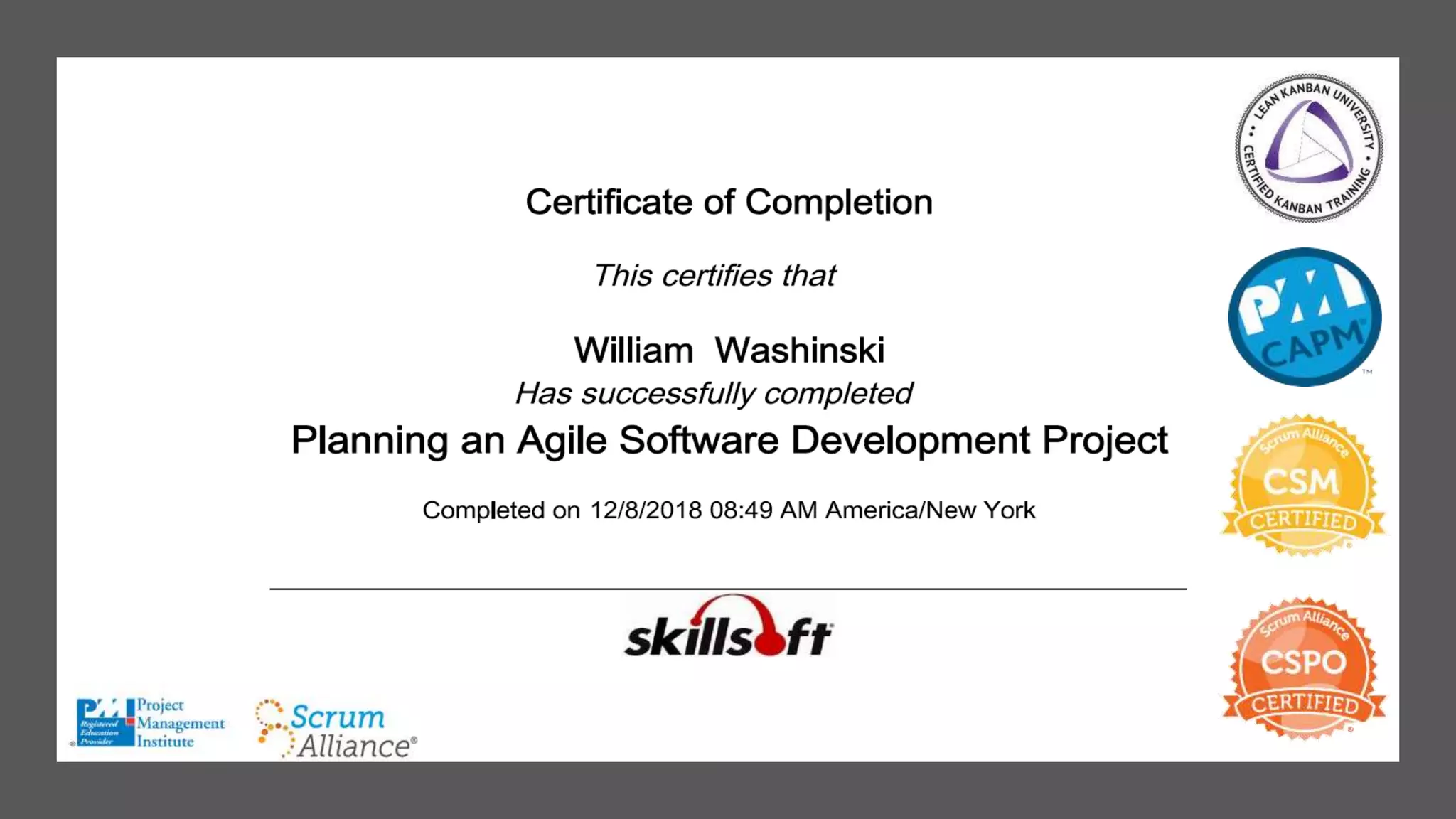 Agile and Scrum Certificates of Completion - Professional Development ...