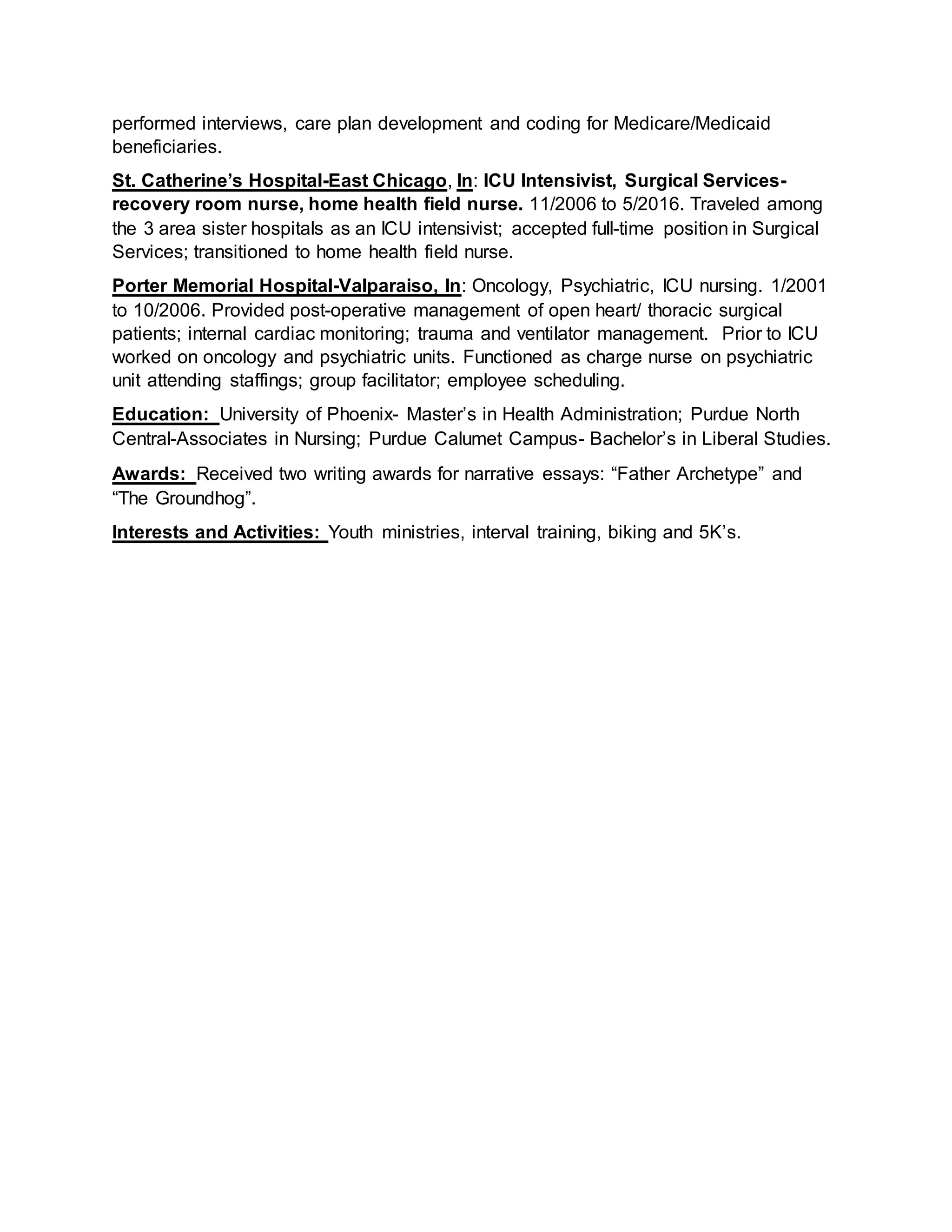 Carol Schnadenberg MHA RN | PDF