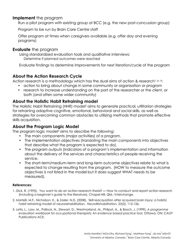Skills retraining using the HHR model (handout). | PDF
