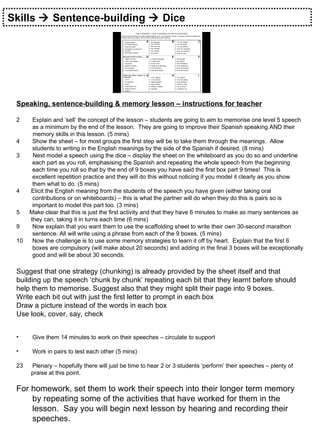Skills Sentence Building Dice | PDF
