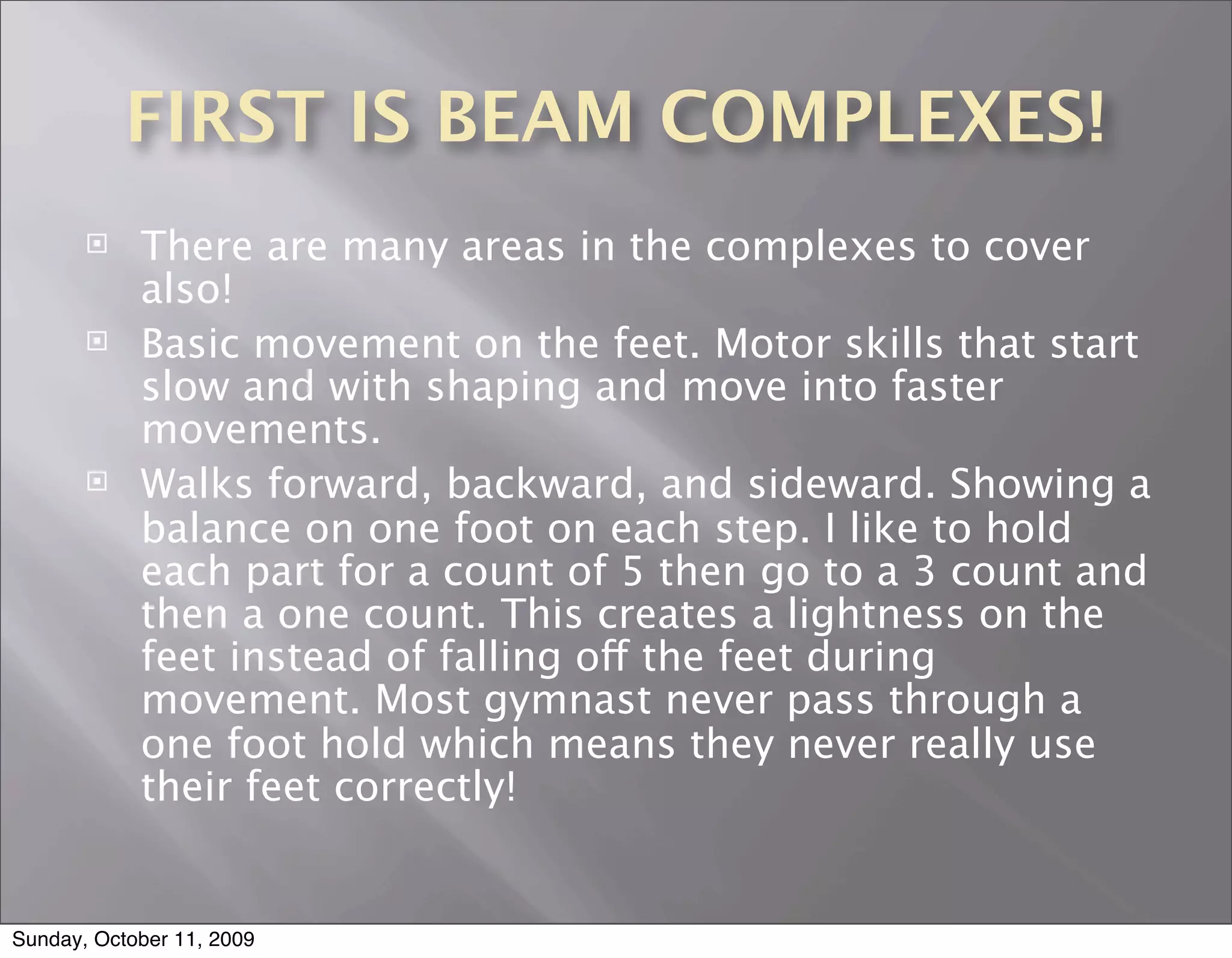 Skills That Should Be Done On Beam! - Tammy Biggs | PDF