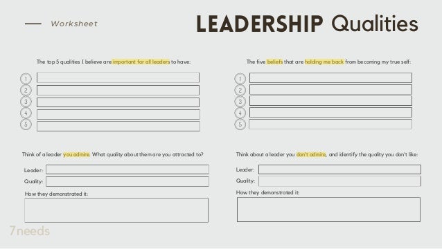 Skills to Lead Worksheets to Improve Leadership Skills | PDF