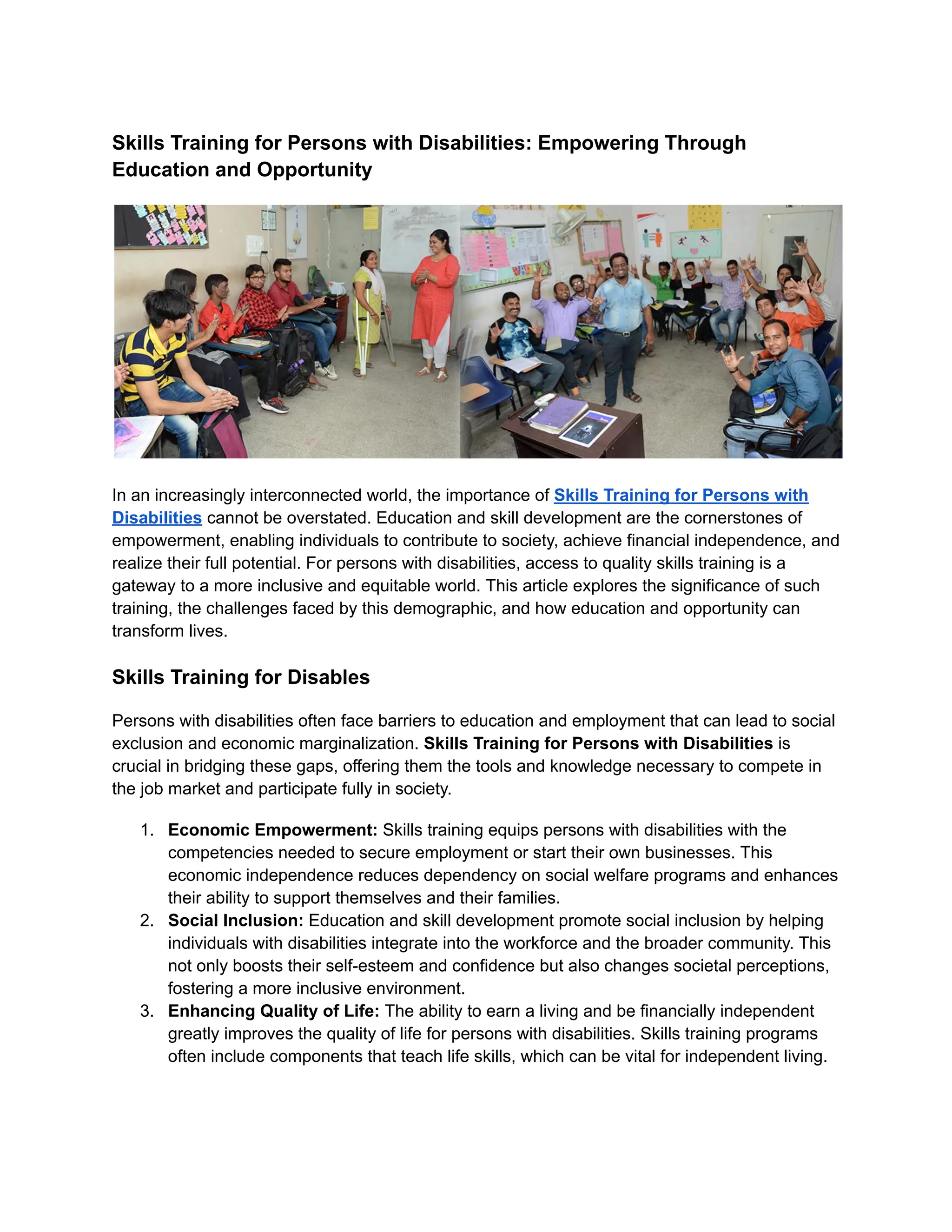 Skills Training for Persons with Disabilities_ Empowering Through ...