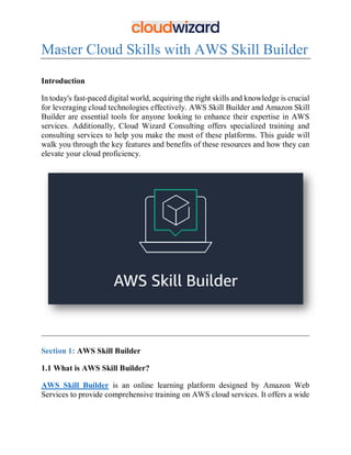 Master Cloud Skills with AWS Skill Builder and Expert Consulting | PDF