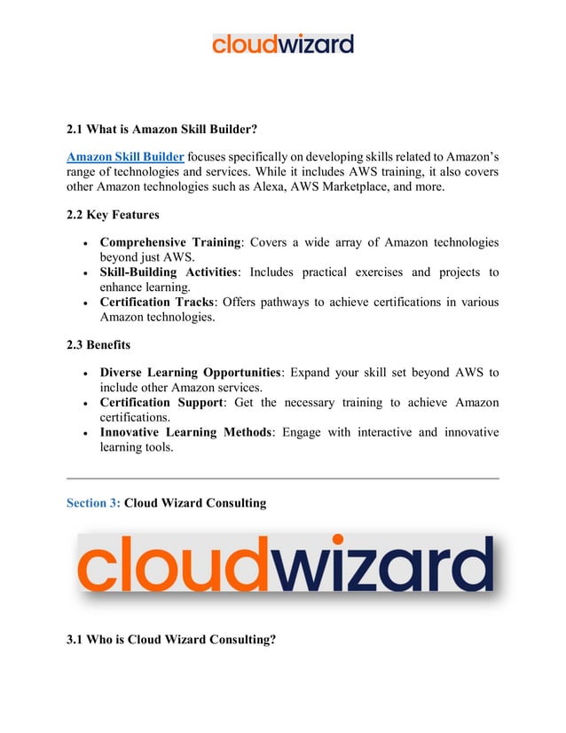 Master Cloud Skills with AWS Skill Builder and Expert Consulting | PDF