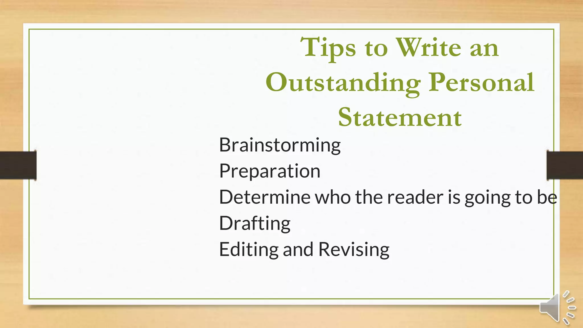 Skills you need to write a strong personal statement | PPT