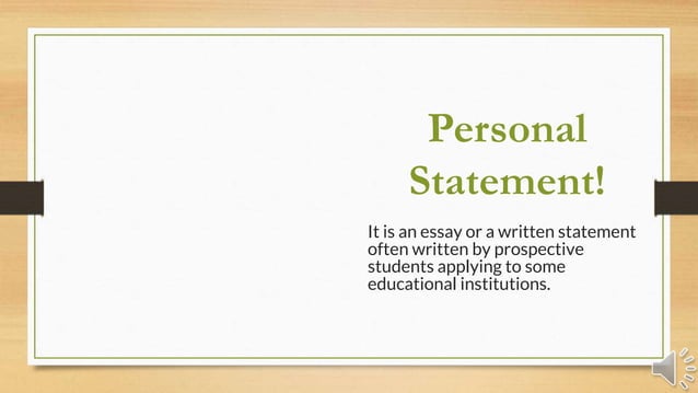 Skills you need to write a strong personal statement | PPT