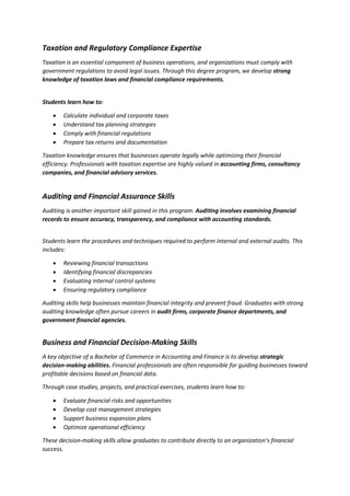 Skills You Will Learn in a Bachelor of Commerce in Accounting and ...
