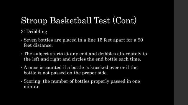 Skill tests for basketball. measurement and assessment in Physical ...
