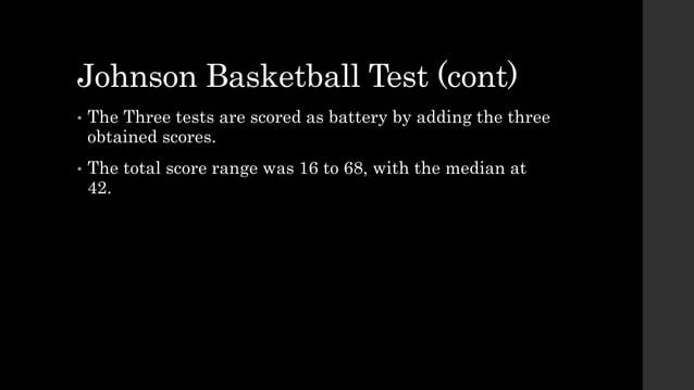 Skill tests for basketball. measurement and assessment in Physical ...