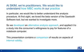 SKIM at Sawtooth Software Conference 2012: Analyzing Menu-based ...