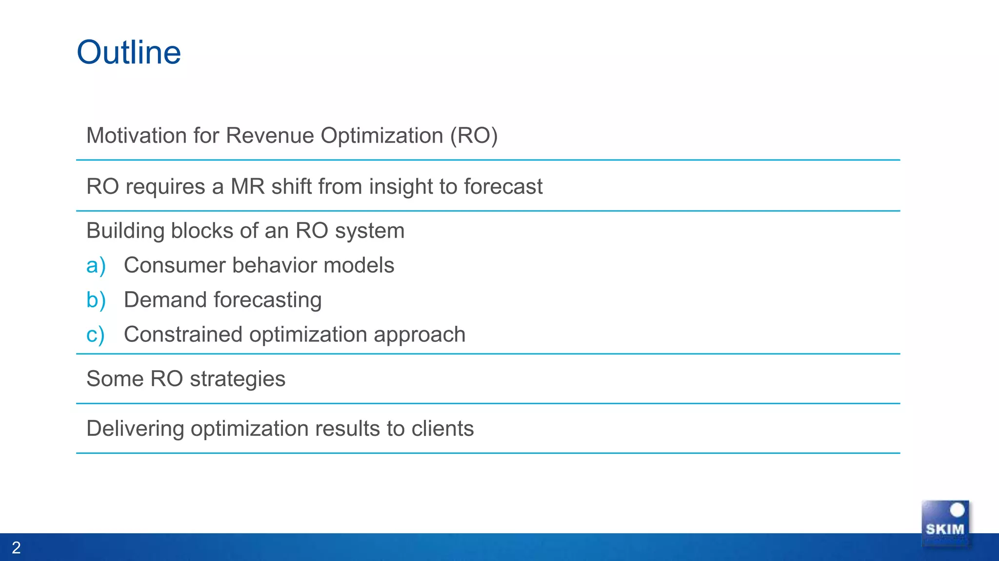 SKIM webinar "Product Portfolio and Revenue Optimization" | PPT